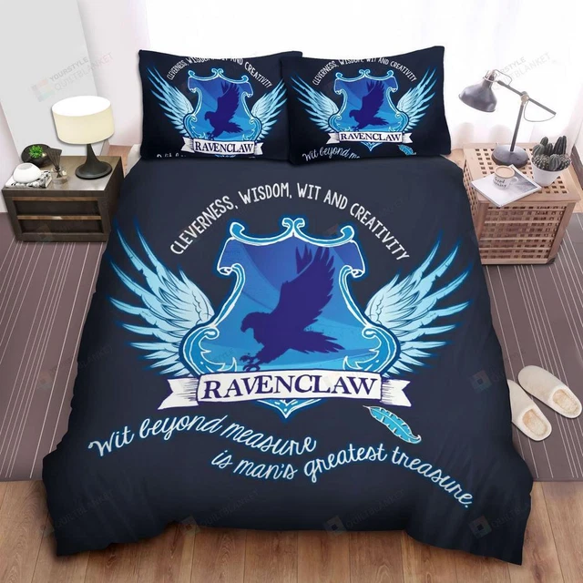 HARRY POTTER RAVENCLAW House Crest And Motto Picture Quilt Duvet Cover ...