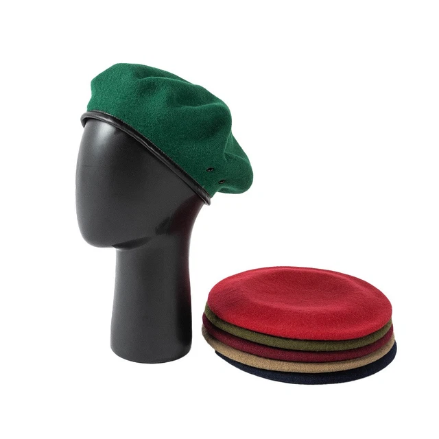 WARM ARMY BERET Military Cadet Combat Air Force Navy Leather Binding ...
