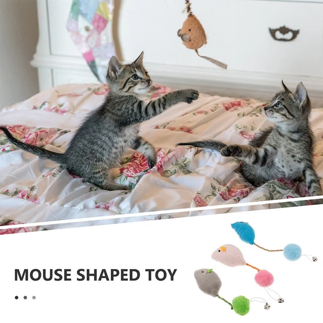 3 PCS INTERACTIVE Plush Mouse Cat Toys Chew Toy for Indoor Cats Kittens ...