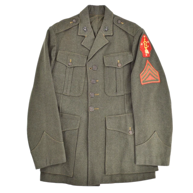 WWII WW2 USMC Marine Corps Service Dress Uniform Wool Jacket Identified ...