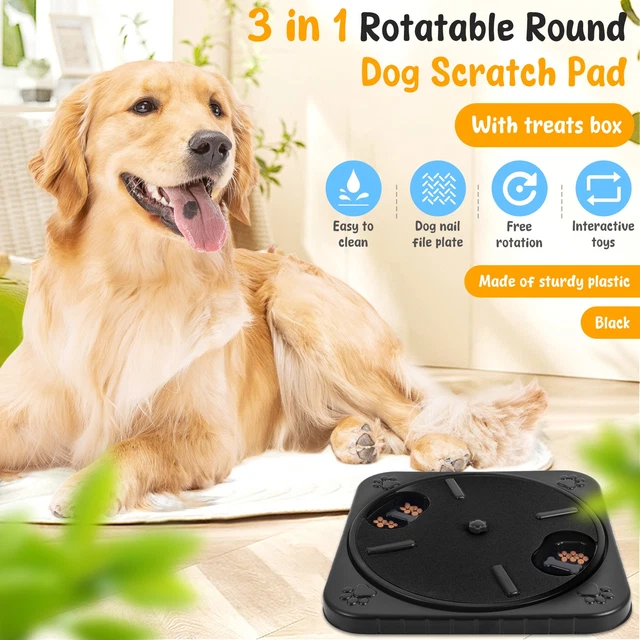 DOG NAILS SCRATCH Pad 360° Rotating Round Dog Scratch Pad with Food ...