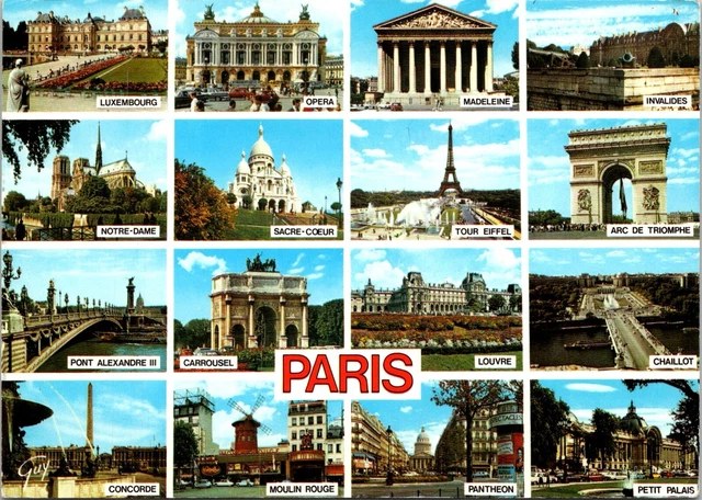 PARIS FRANCE LANDMARKS Opera Notre Dame Eiffel Tower Arc De Triomphe ...