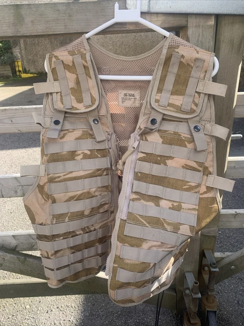 BRITISH ARMY TACTICAL Load Carrying Vest Webbing Waistcoat Desert Camo ...