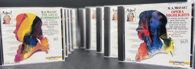 MOZART MUSIC SYMPHONIES Opera Orchestras Piano Harp 10 Complete CDs ...