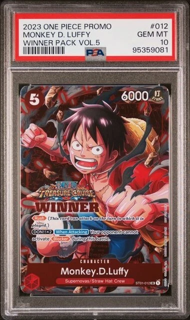 MONKEY D. LUFFY ST01-012 SR Treasure Cruise Winner PSA 10 One Piece ENGLISH 081 EUR 71,10 ...