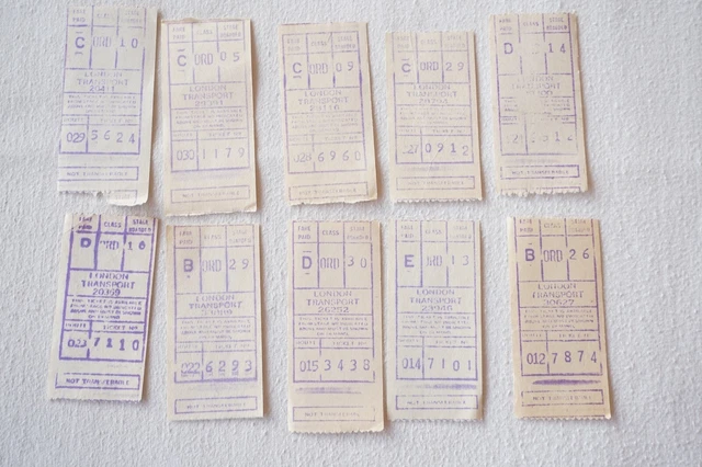 LONDON TRANSPORT GIBSON Machine Bus Tram Ticket x10 Ref A14 £14.99 ...