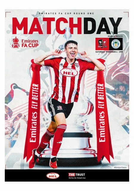 EXETER CITY V WIGAN ATHLETIC 4 November 2023 England Emirates FA Cup ...