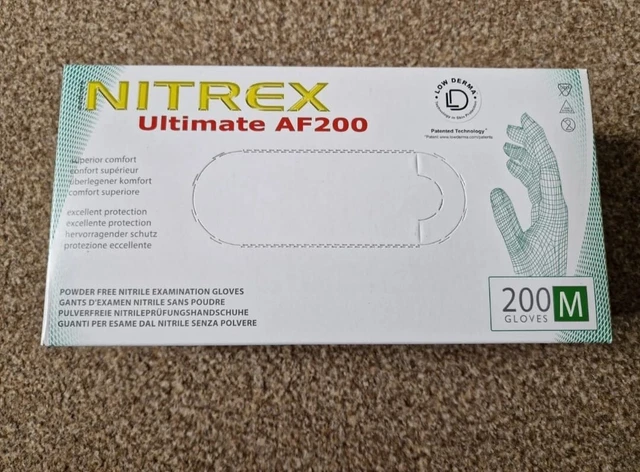 NITREX ULTIMATE AF200 Disposable Examination Gloves Powder Free x200 ...