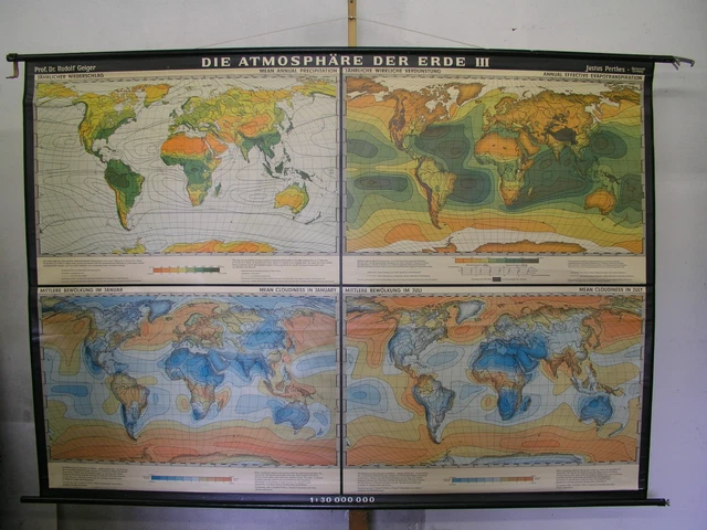 SCHOOL WALL MAP Atmosphere Der Earth Wind Sun T3 228x162 1964 Vintage ...
