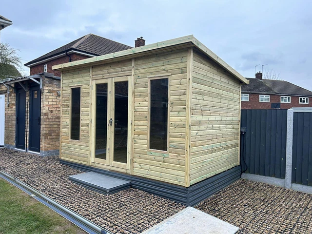 12X8 SUMMERHOUSE PENT Garden Room Shed Heavy Duty Delivery Areas In ...