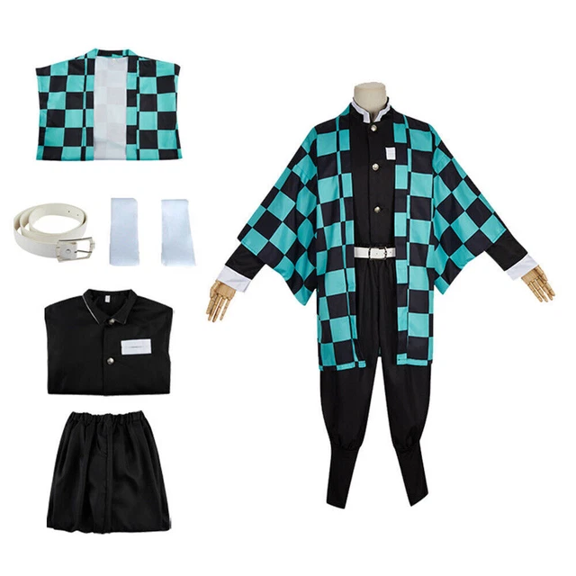 KIDS ANIME DEMON Slayer Kimetsu no Yaiba Kamado Tanjiro Cosplay Costume ...