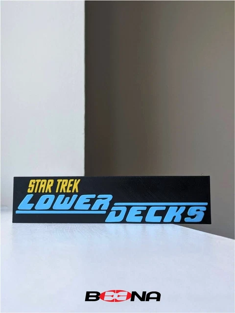 STAR TREK LOWER Decks Logo Display Sign Animated Series Shelf Art Stand ...