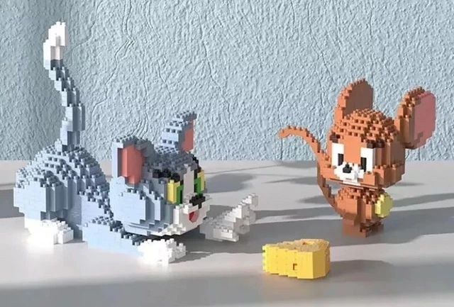BUILDING BLOCKS BRICKS Tom and Jerry DIY Mini Construction Toy Cat ...