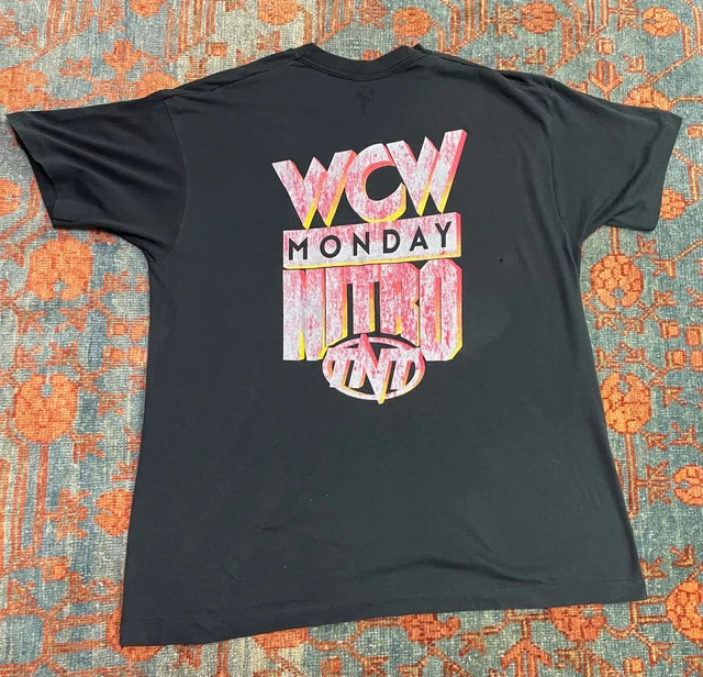 VINTAGE 1990 WCW MONDAY NITRO TV TOUR CREW T shirt SIZE XL Wrestling ...
