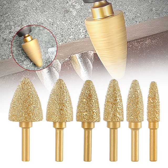 TÊTE DE BAVURE diamant 1 pièce plaque de fer jade 6 mm tige ronde tête ...