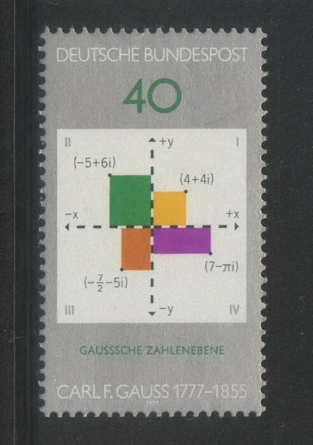 W.GERMANY 1977 MNH** Carl Gauss*Mathematics*Astronomy*Physics*Complex ...