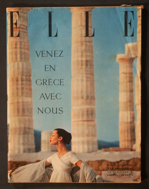 'ELLE' FRENCH VINTAGE Magazine Holiday In Greece Issue 21 May 1956 £10. ...