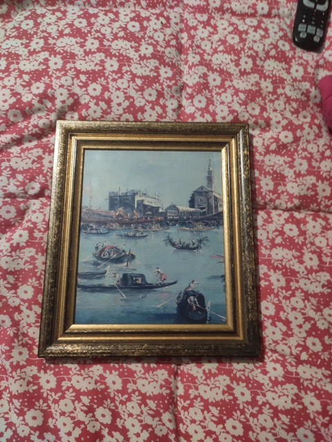 ANCIEN TABLEAU DECOR venise huile sur paper EUR 14,00 - PicClick FR