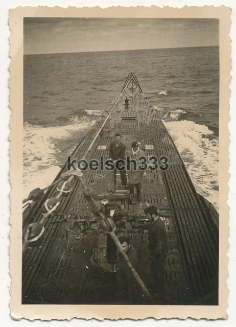 FOTO U BOOTFAHRER am Deck Geschütz von einem U Boot der Kriegsmarine ...