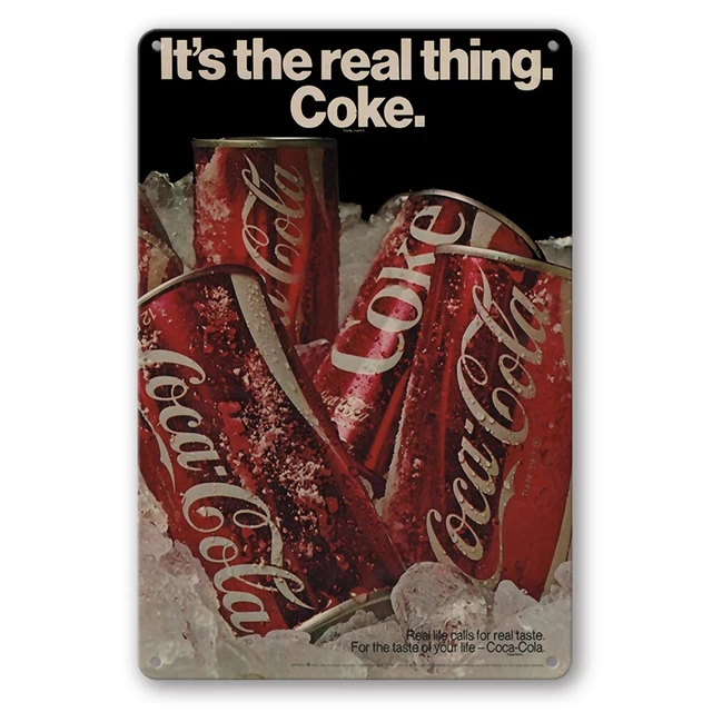 3X TIN SIGN COKE it’s the Real Thing Coca Cola Wall Art Rustic Look ...
