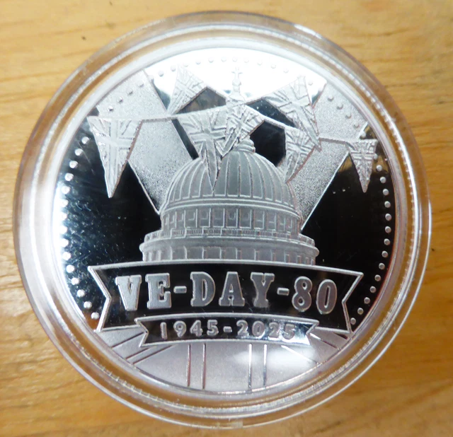 VE DAY 80TH Anniversary 2025 Silver Plated Coin, BRAND NEW (ONLY 1 ...
