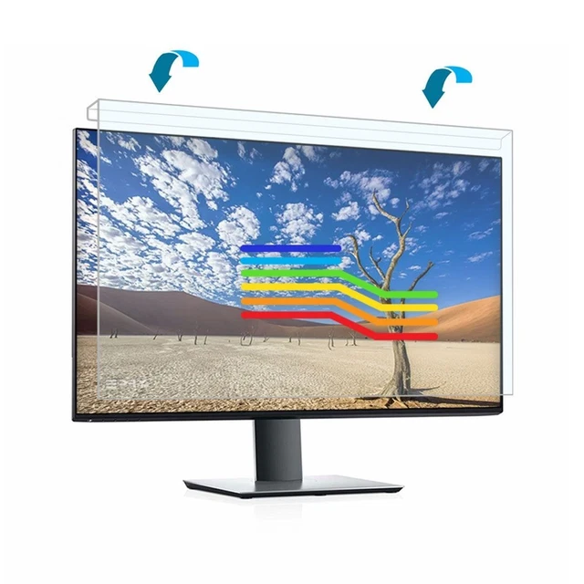 RIMOVIBILE ANTI-BLUE LUCE Protezione Schermo Filtro per PC TFT Monitor ...