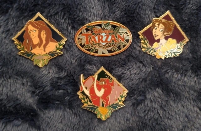 DISNEY TARZAN PIN Lot Tarzan, Jane, Tarzan Logo, and Tantor Elephant ...