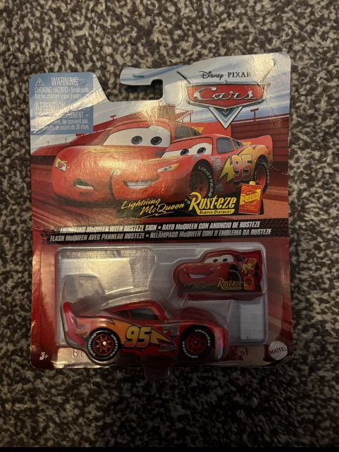 DISNEY CARS MATTEL Diecast - LIGHTNING McQUEEN WITH RUST-EZE SIGN £7.99 ...