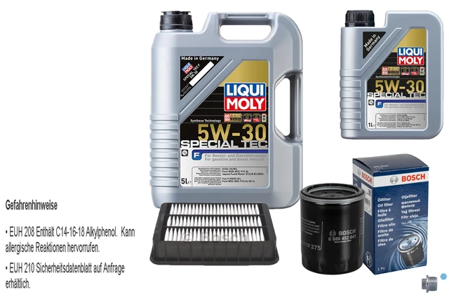 BOSCH INSPECTION SET 6L Liqui Moly Special Tec F 5W-30 pour Mitsubishi Lancer EUR 106,99 ...