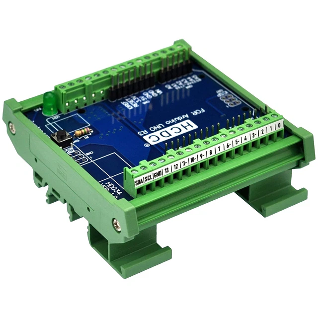 Din Rail Mount Pinout Breakout Terminal Block Module For Arduino Uno R3 £4232 Picclick Uk