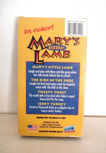MARY'S LITTLE LAMB (VHS) 4 Animated Children's Cartoons-In Color £5.41 ...