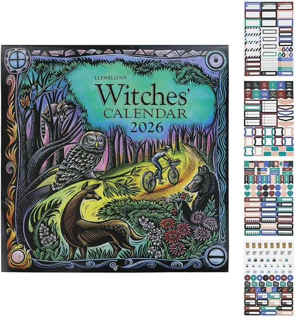 2026 WITCHES CALENDAR, Wall Calendar 2026 with 4 Stickers, Funny Witch ...