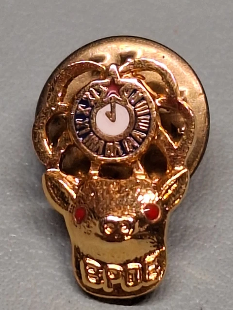 COOL VINTAGE BPOE Elks Club Clock Stud Back Lapel Pin Pinback $6.88 ...