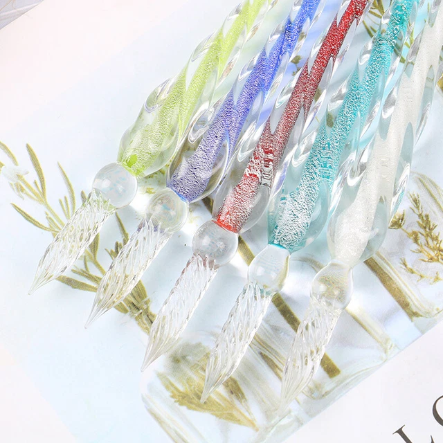 GLASS DRIP FOUNTAIN Pen Vintage Dip Dipping Pen Filling Ink Painting ...