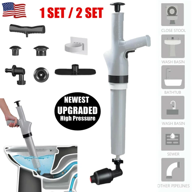 TOILET CLEAN HIGH Pressure Air Drain Blaster Pump Plunger Sink Clog ...