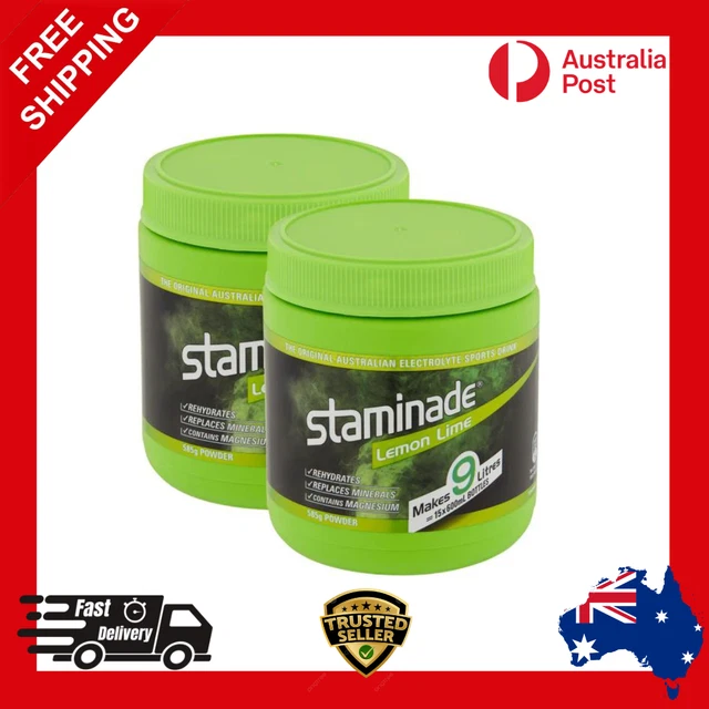 2 X STAMINADE Lemon Lime Flavour Powder 585g Isotonic Electrolyte ...