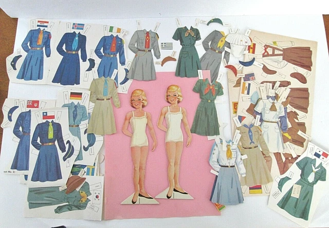 VINTAGE 1950S GIRL Scouts Around the World Paper Dolls Uniforms 2 ...