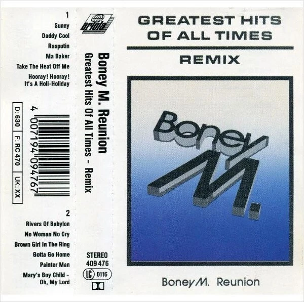 BONEY M GREATEST Hits Of All Times Remix - Boney M Re-Union Cassette ...