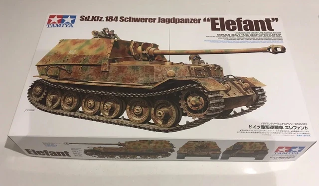 TAMIYA 1/35 SCALE WW2 German Elefant SD.KFZ.184 tank model kit ...