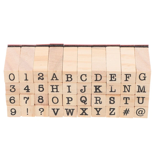 DIARY WOODEN STAMP Alphabet Number Seal English Letters Stamps Jesus £8 ...