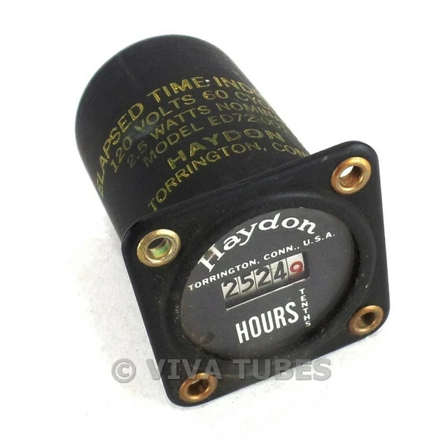 VINTAGE HAYDON SQUARE Model ED72-001 Hours Time Clock Panel Meter 2.5W ...