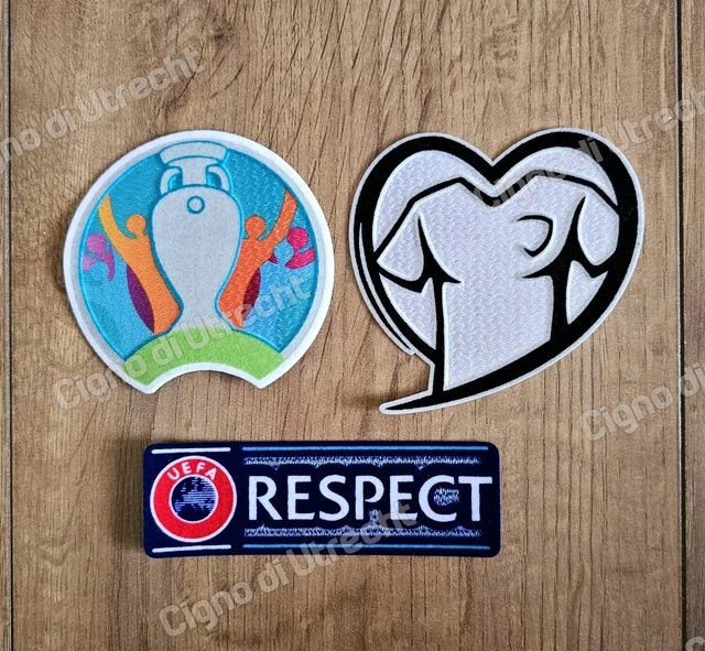 EURO 2020 RESPECT and Heart Sleeve Patch Badge Heat Transfer Player ...