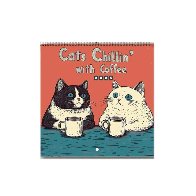 KATZENKALENDER 2025 - Katzen Chillen mit Kaffee 2025 Katzen Chillen mit ...