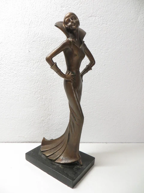 Bronze Figur Skulptur Signiert Art Deco Eur 100 03 Picclick De