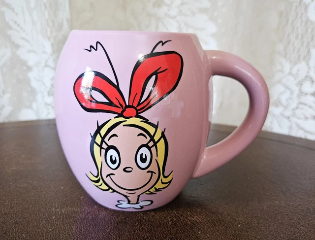 DR SEUSS THE Grinch Cindy Lou Who & Whoville Family Pink Coffee Tea Mug ...