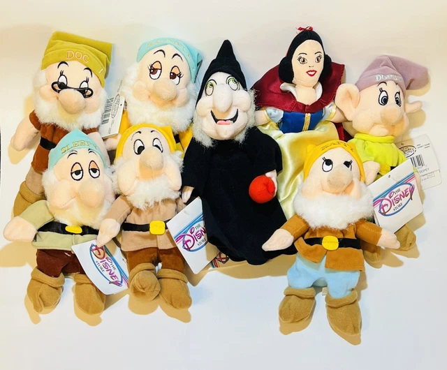 DISNEY STORE EXCLUSIVE Snow White & The Seven Dwarfs 8" Beanie/BeanBag ...
