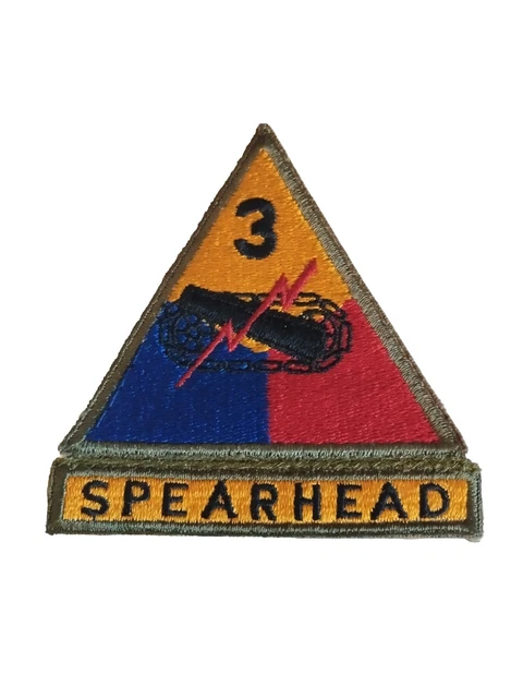 PATCH US 3RD armored division Tab Spearhead attaché WW2 100 % ORIGINAL ...
