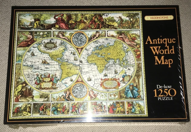 JIGSAW PUZZLE - Antique World Map - 1250 piece New Sealed Old Stock ...