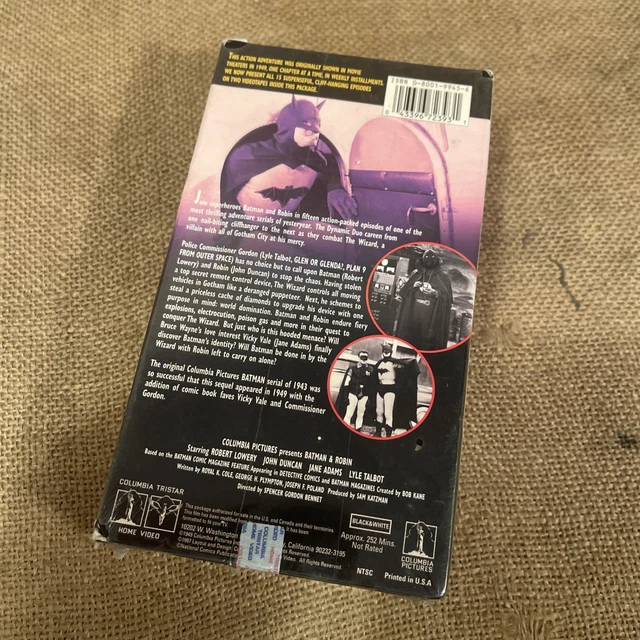 BATMAN AND ROBIN - 1949 Movie serial- ROBERT LOWERY - VHS PAL VIDEO ...