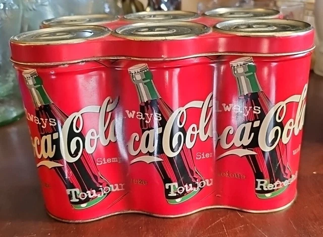 COCA-COLA COKE 6 Pack Cans Collectible Tin Can 1998 Vintage £9.55 - PicClick UK